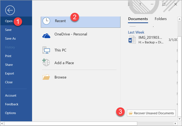 How To Recover Unsaved Or Deleted Word Files In Windows 10