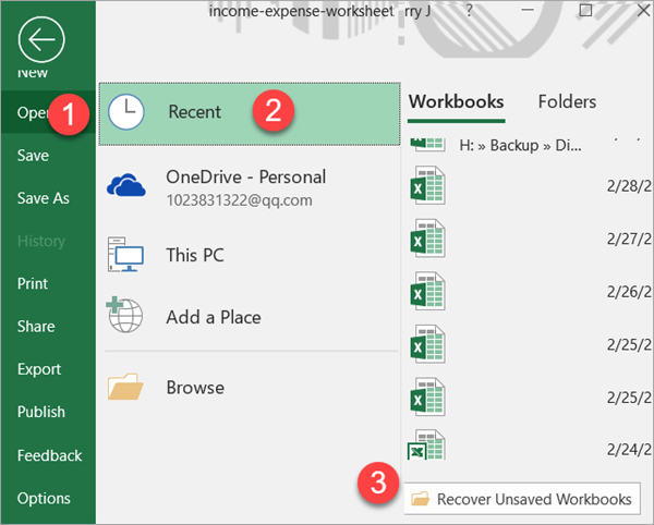 How To Recover Unsaved Or Lost Excel xls xlsx File